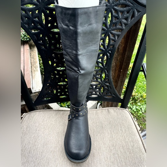 JustFab | Shoes | Justfab New In Box Arvilla Classic Black Riding Boots ...